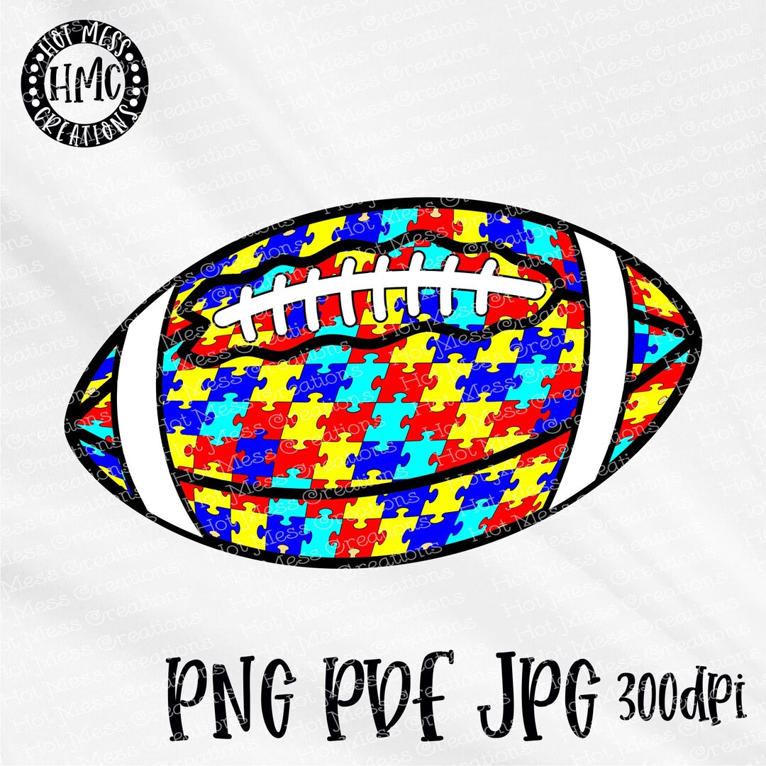 Autism PDF PNG JPG - Autism Football Design - Sublimation Clipart ...