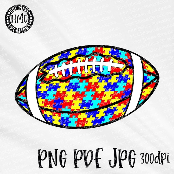 Autism PDF PNG JPG Autism Football Design Sublimation | Etsy