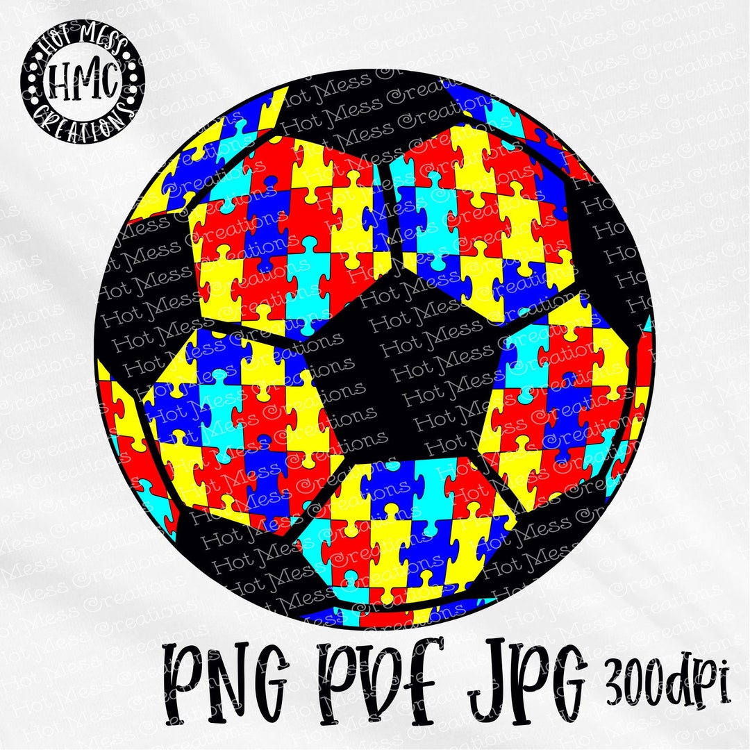 Autism PDF PNG JPG - Autism Soccer Design - Sublimation Clipart ...