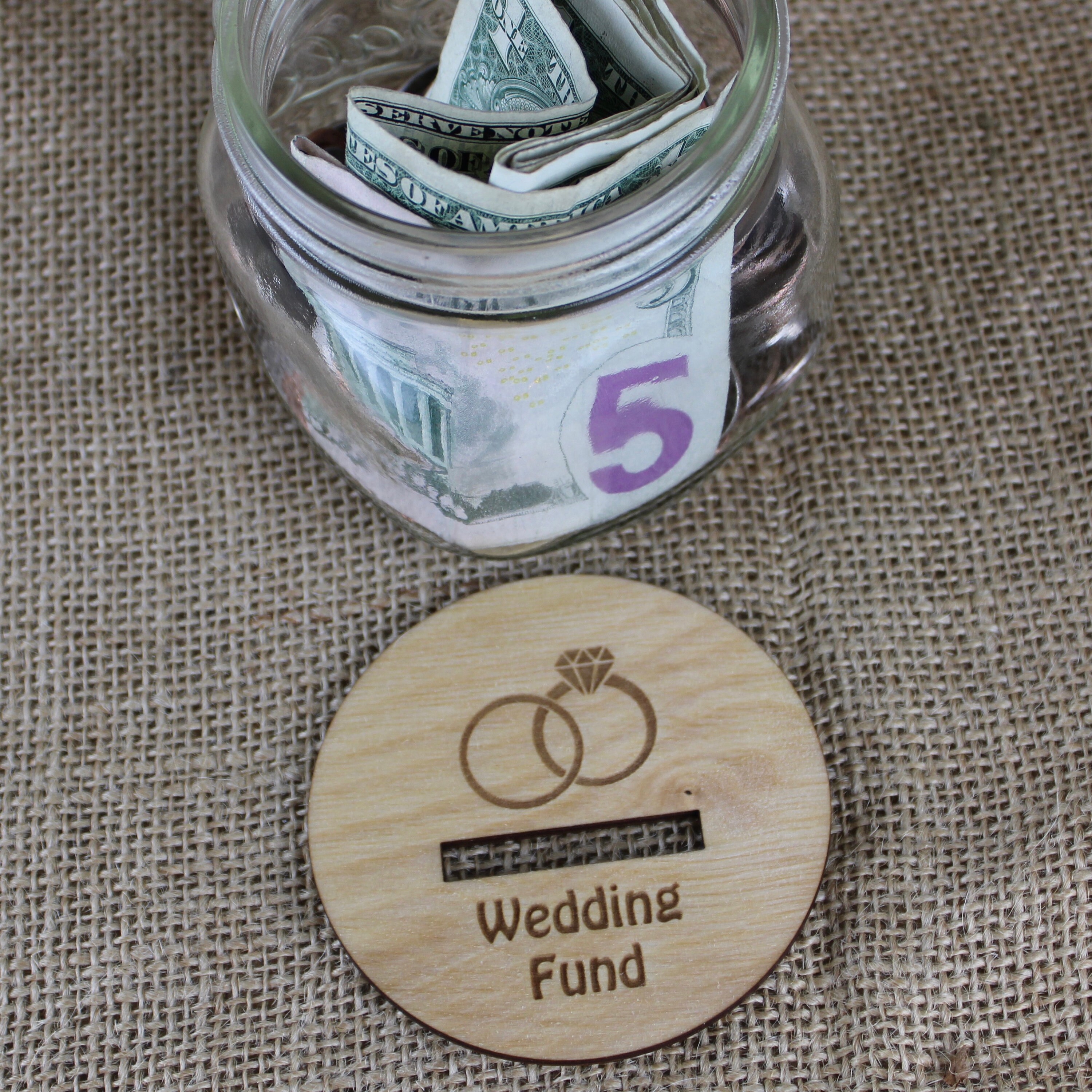 Wedding Fund Piggy Bank Mason Jar - Etsy