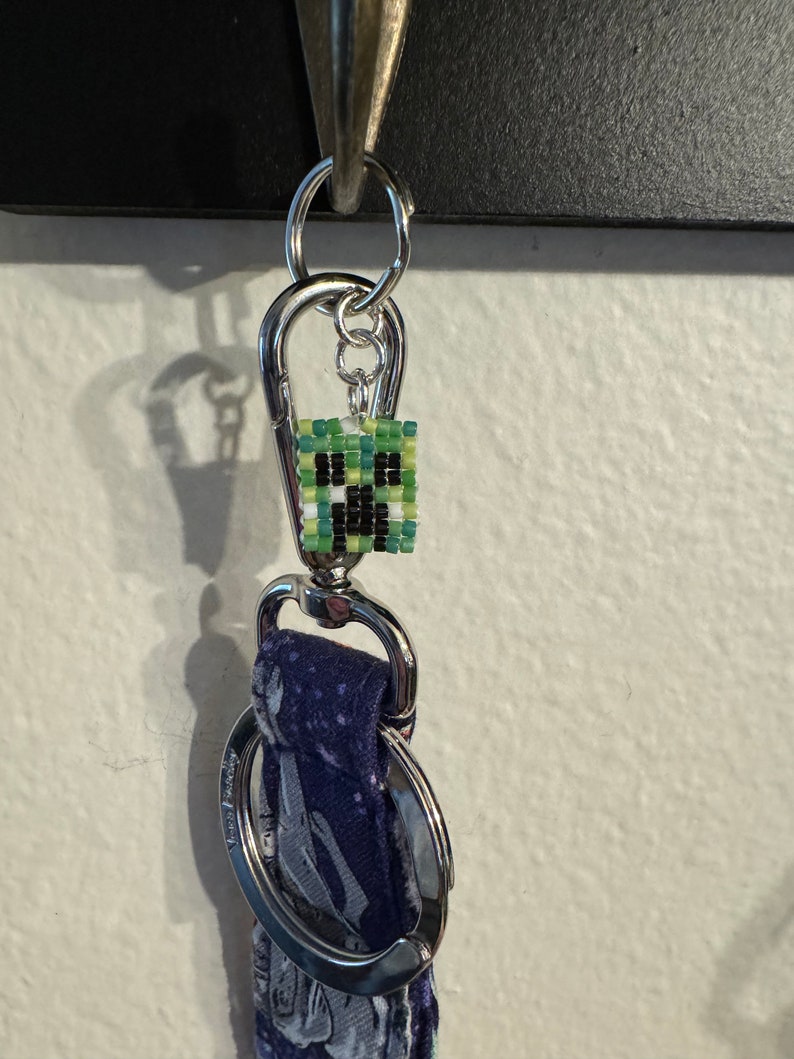 Creeper Keychain | Minecraft | Handmade | Nerdy Gifts | Pixel ...
