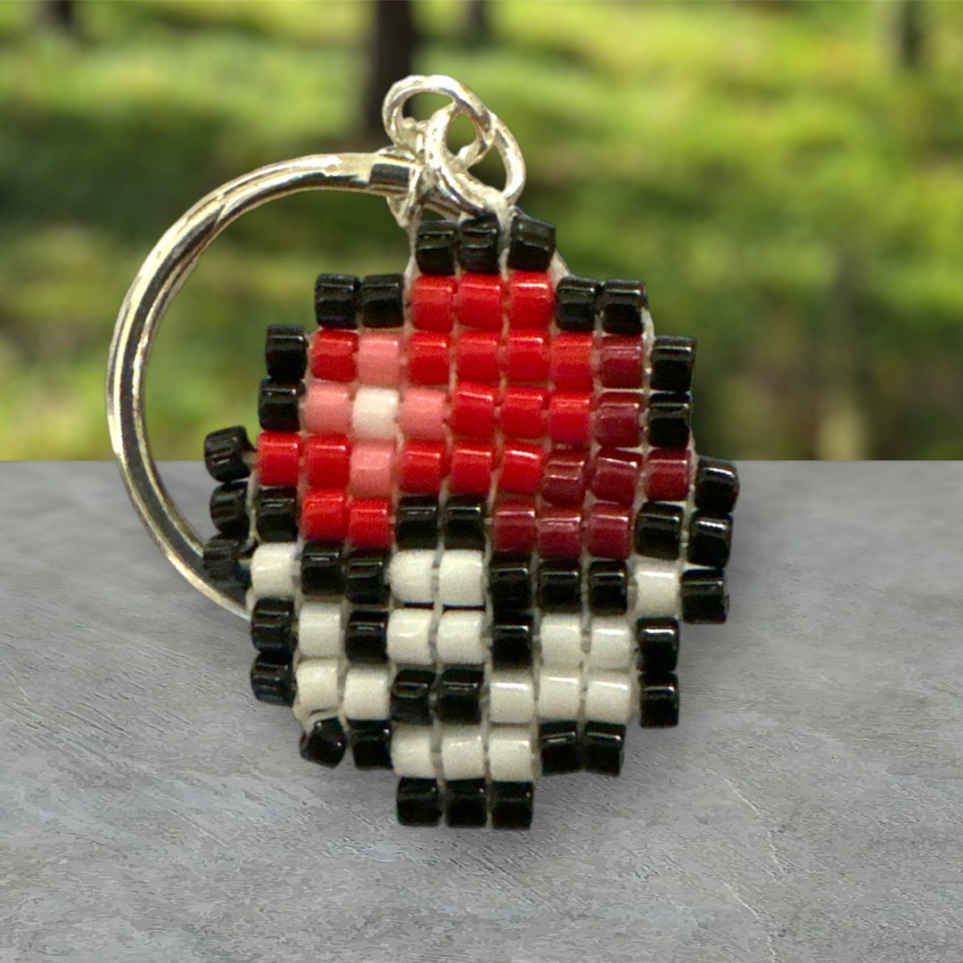 Pokeball Keychain | Pokemon | Handmade | Nerdy Gifts | Pixelated ...