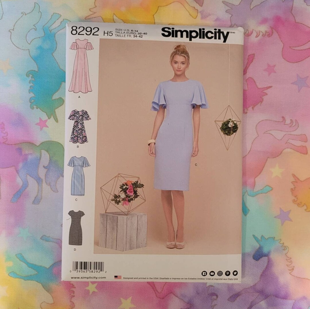 Simplicity Sewing Pattern 8292. Women's Dress Size 6-14 - Etsy