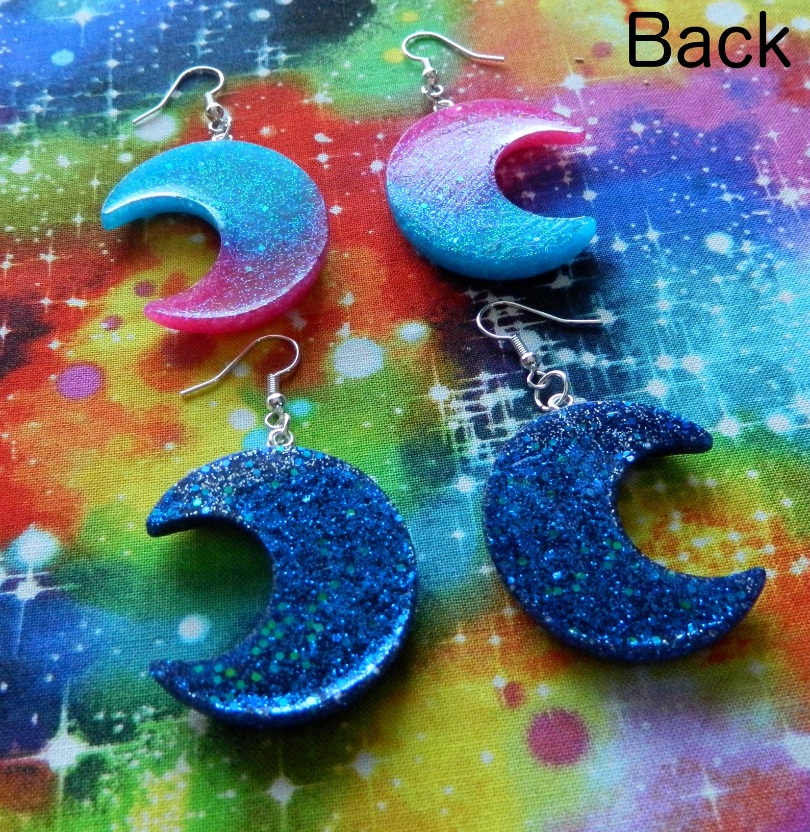 Defect Sale Earring Set. Resin Moon Earrings | Etsy