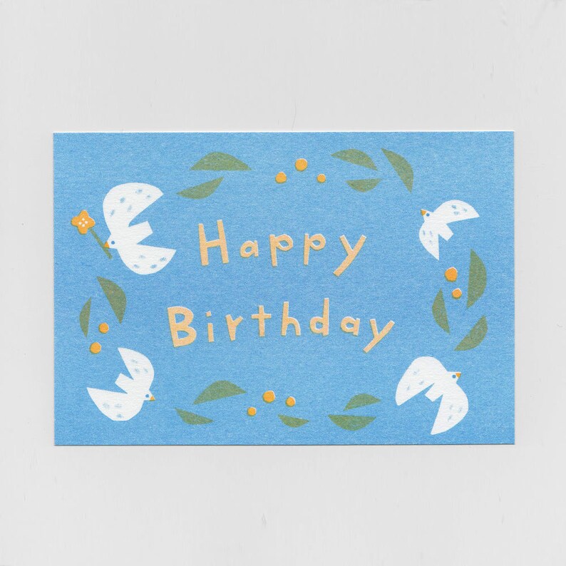 Postcard 'happy Birthday' Envelope 3 Sheets Set - Etsy