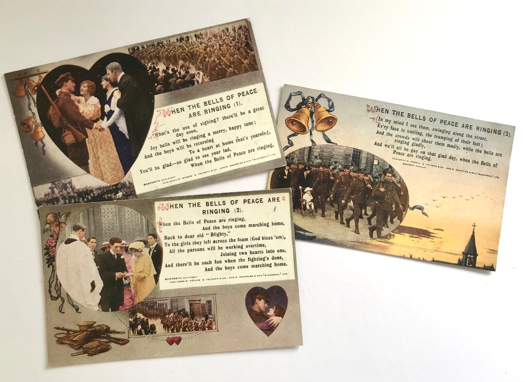 Bamforth Song Postcards, ‘when the Bells of Peace Are Ringing’, Soldier ...