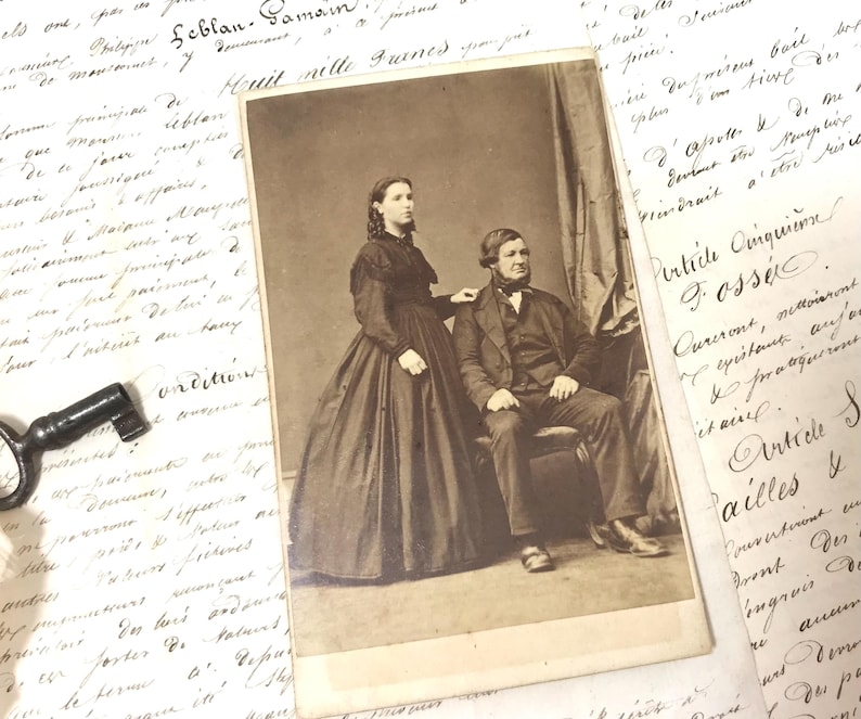Victorian CDV, Father & Daughter Portrait, Sepia Photograph - 1870s ...