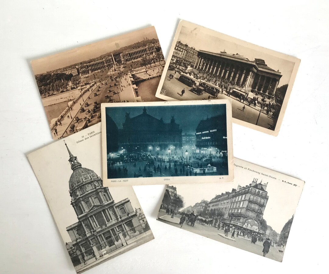 Vintage French Postcards, Views of Paris, Opera, the Exchange, Place De ...