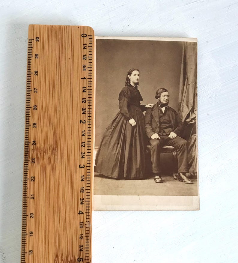 Victorian CDV, Father & Daughter Portrait, Sepia Photograph - 1870s ...