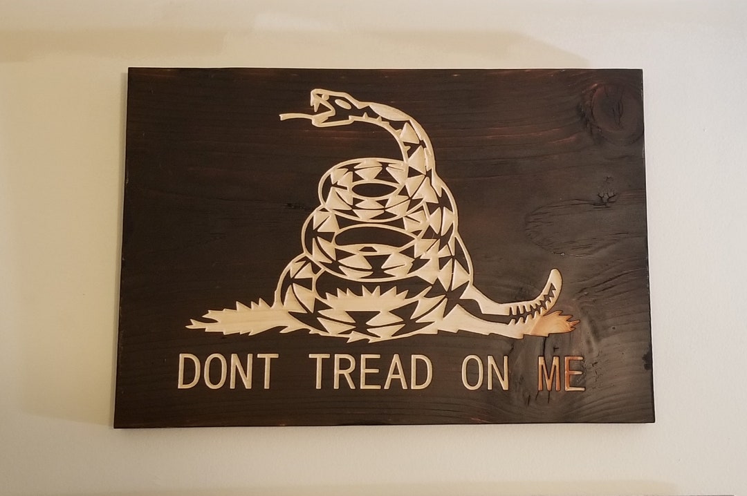 Gadsden Flag - Don't Tread on Me - Carved Wooden Sign - Etsy