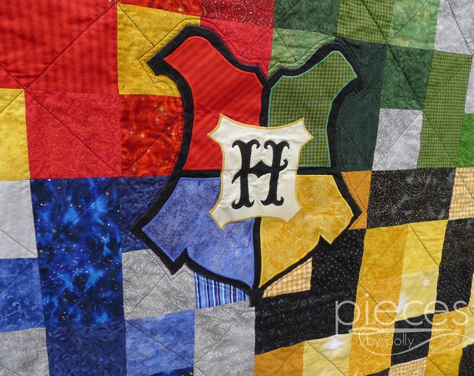 Wizard School Crest Quilt - Wizard School Crest Blanket - Made-to-order ...