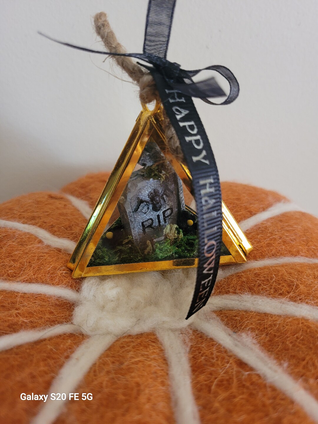 Miniature Halloween Scene in Glass Triangle Terrarium - Etsy