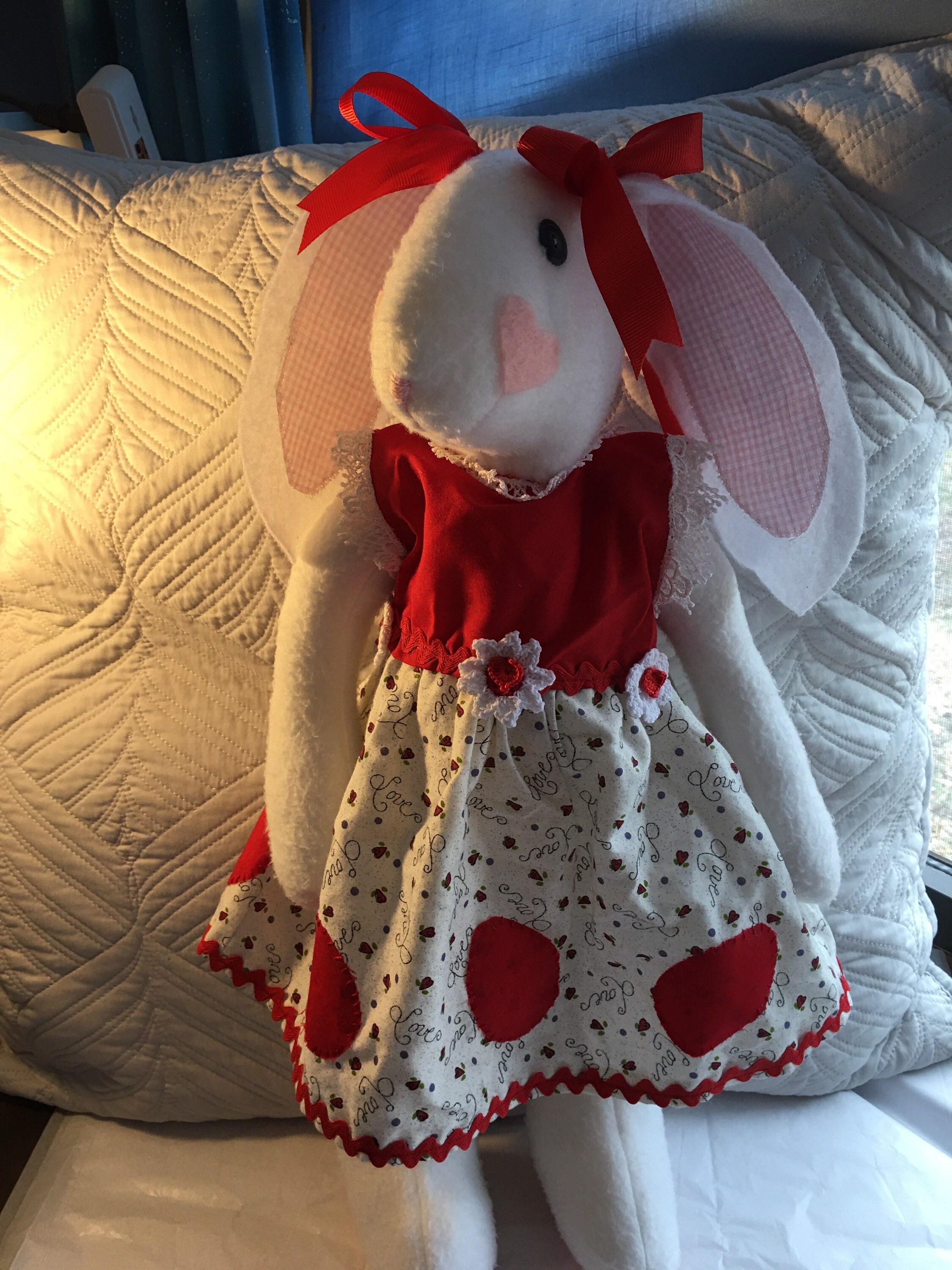 Bunny Doll, Rabbit Doll,large White Felt Vintage Bunny Rabbit Plush - Etsy