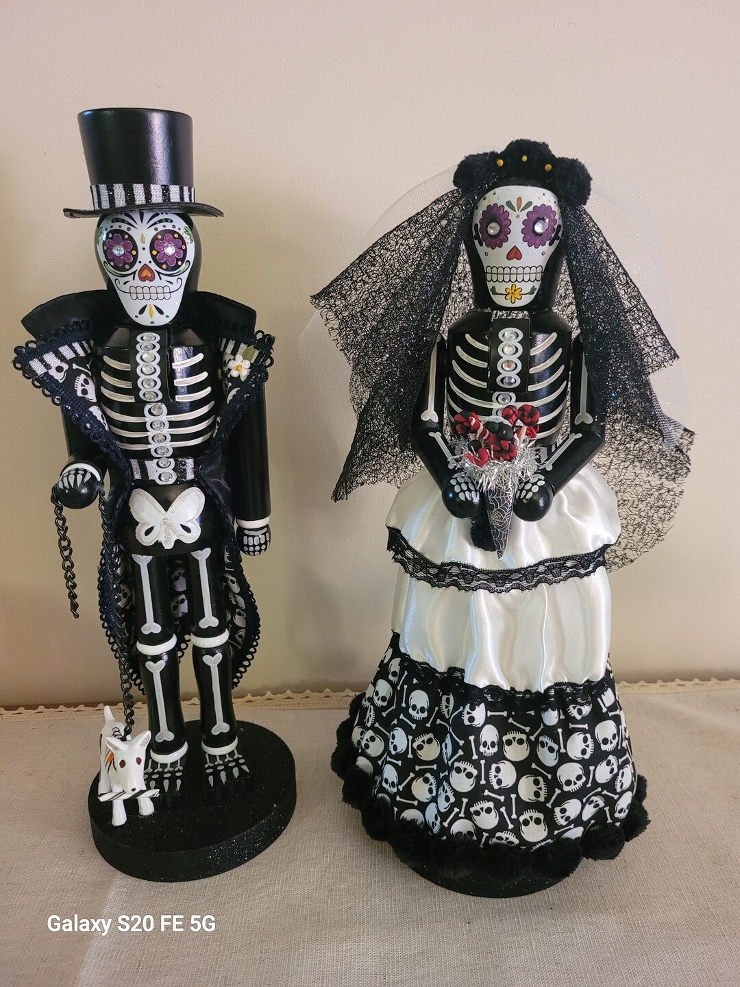 Skeleton Bride and Groom Nutcracker Set - Etsy