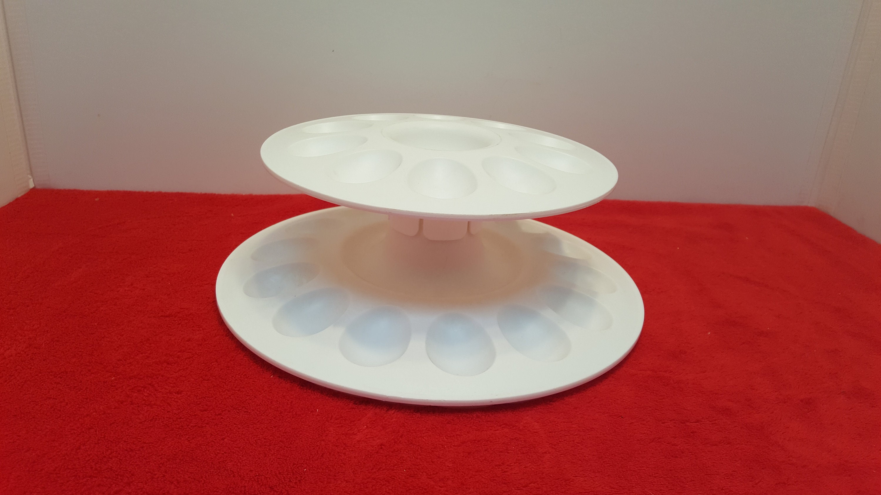 Vintage Tupperware Deviled Egg Keeper, 2 Tier Deviled Egg, Tupperware ...