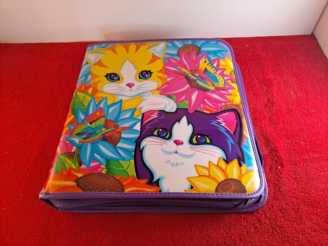 Vintage Lisa Frank Kittens Trapper Keeper, 3 Ring Zippered Binder Kitty ...