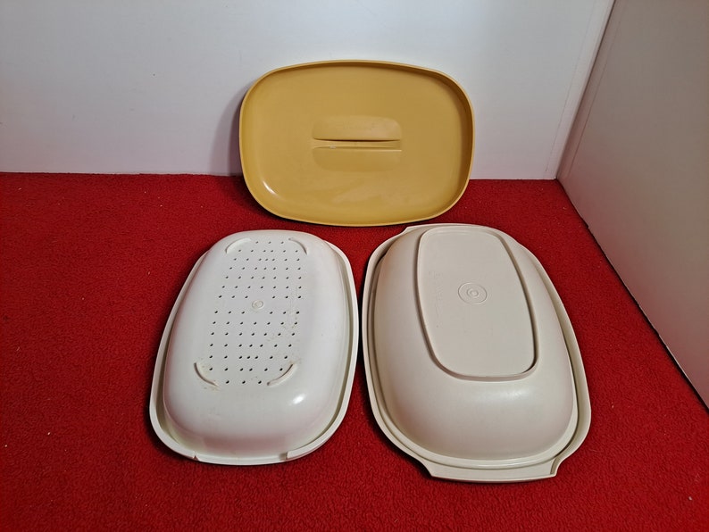 Tupperware 3 piece microwave steamer set tupperware serving | Etsy