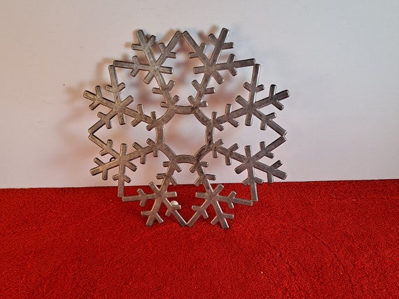 Vintage Silverplated Christmas Snowflake Trivet Leonard - Etsy