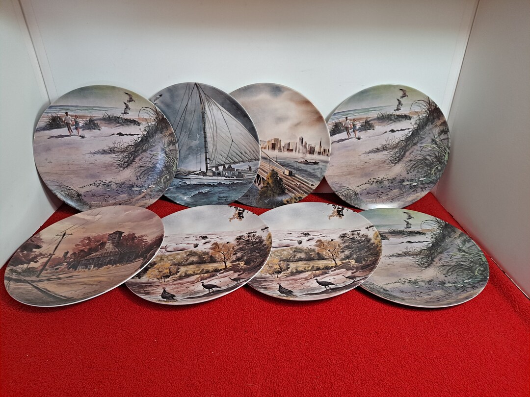 Vintage Texas Ware Plate Set, Donald F. Mitchell, Texasware 8 Plates ...