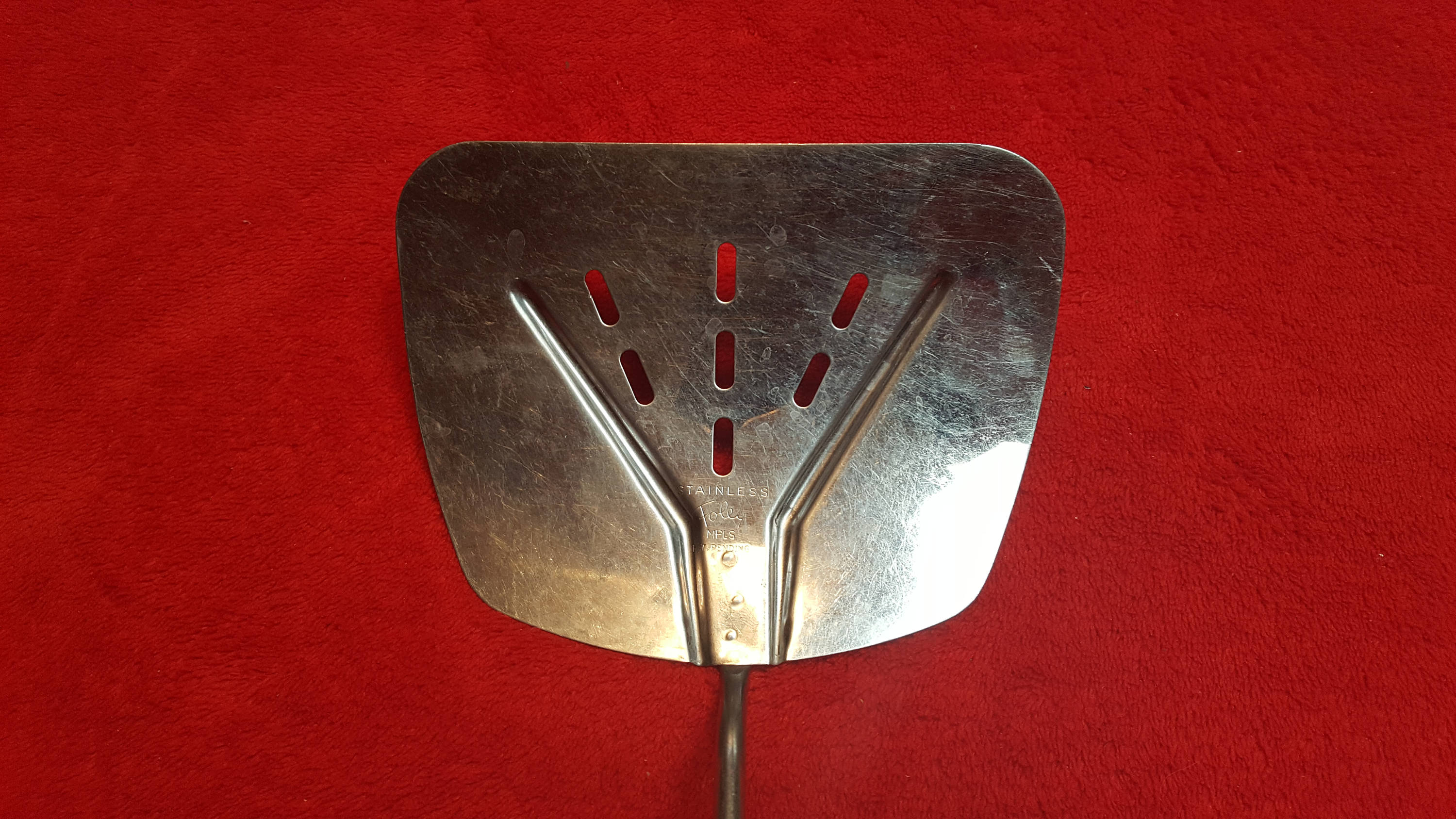 Vintage Foley Wide Spatula, Stainless Slotted Spatula, Curved Spatula ...