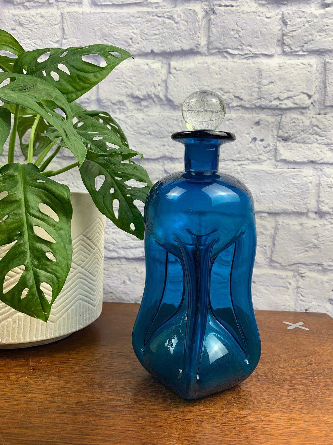Holmegaard Glug Glug Blue Glass Decanter With Clear Glass - Etsy
