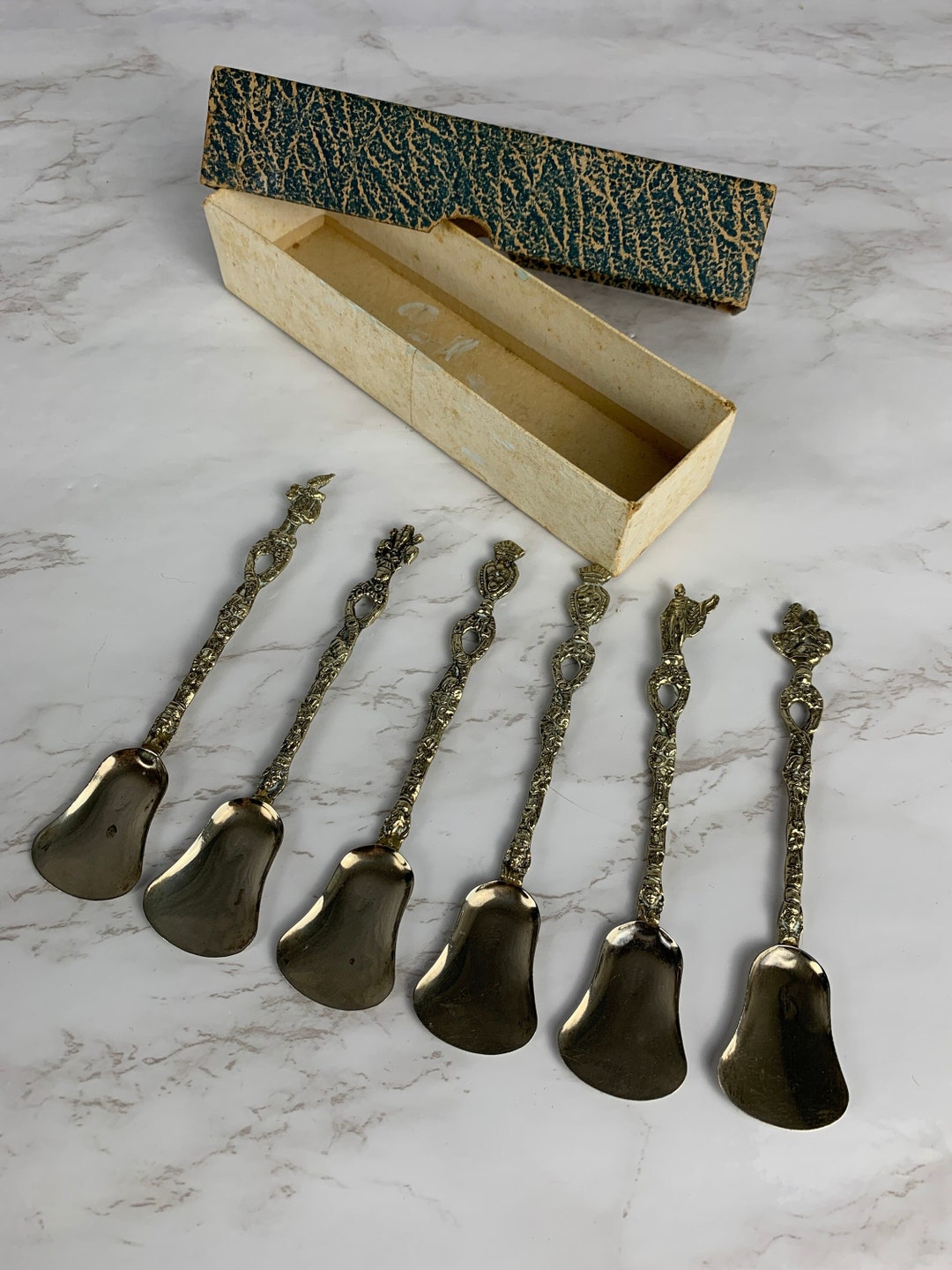 Set of Six Montagnani Sugar Spoons Italian Figural Spoons for Scooping ...