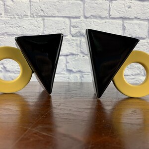 Pair of Prism Mugs by Feltman Langer Black and Yellow Triangular Coffee ...