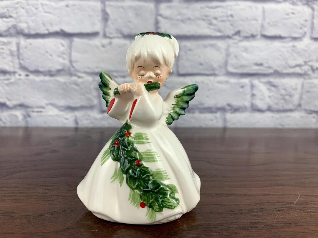 Vintage Lefton Christmas Angel Figurine With Flute - Etsy