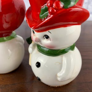 Lefton Mr. and Mrs. Snowman Ceramic Candleholders Vintage Winter and ...