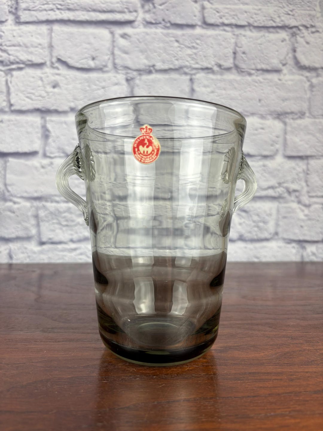 Holmegaard Gray Blown Glass Ice Bucket With Original Paper Label Mid ...