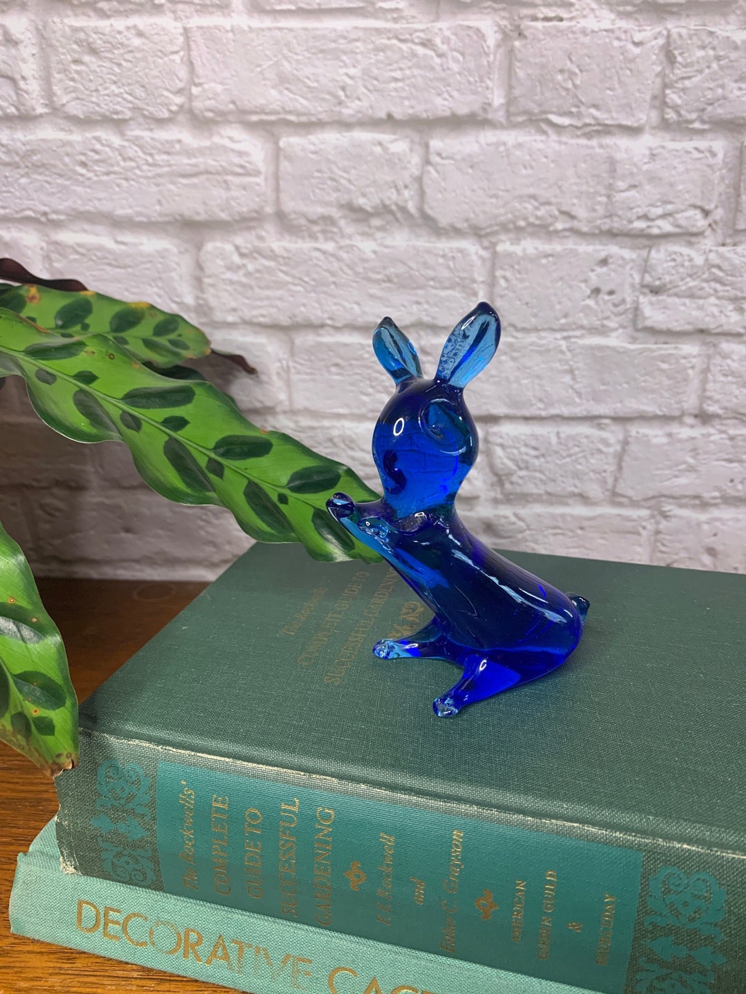Cobalt Blue Pilgrim Glass Bunny Rabbit Figurine Mid Century - Etsy