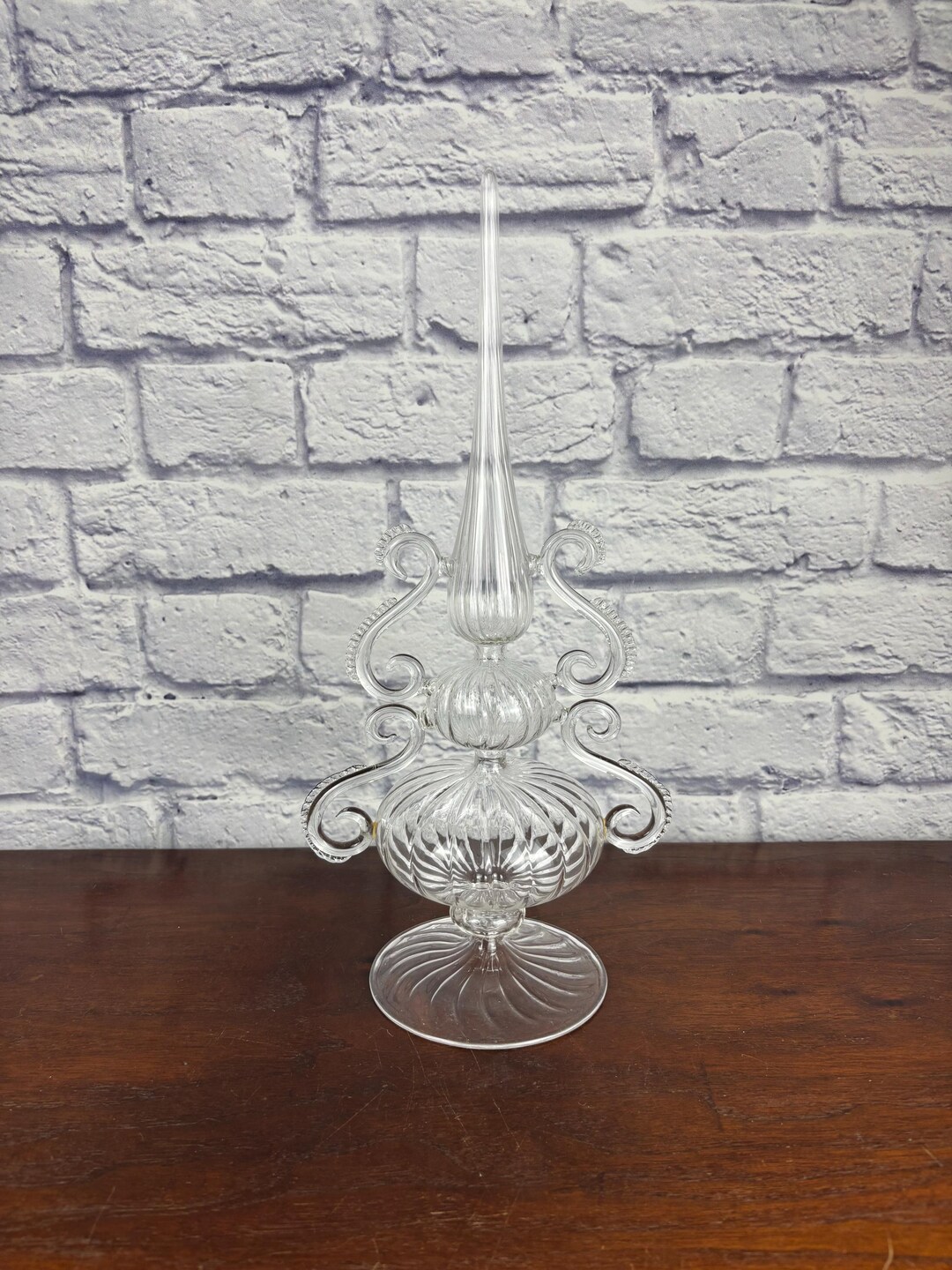 Large Venetian Blown Glass Finial Tabletop Centerpiece or Christmas ...