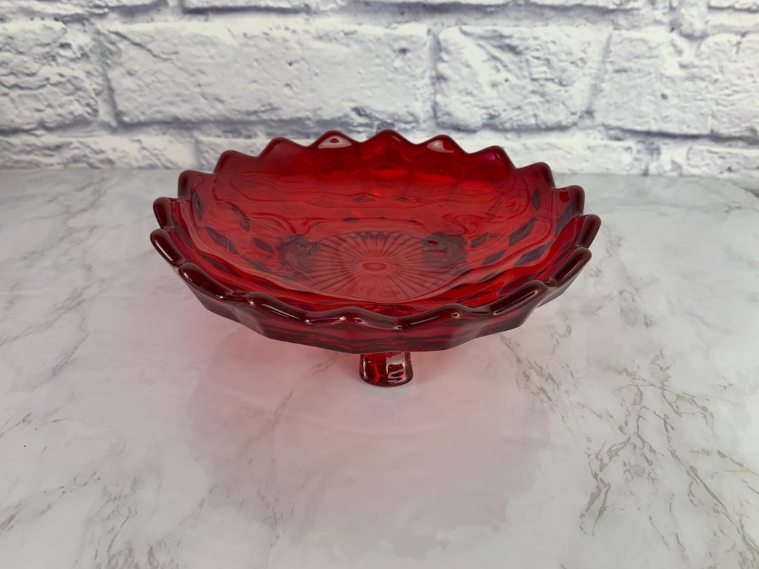 Fostoria American Ruby Red Glass Bon Bon Dish 3-toed - Etsy