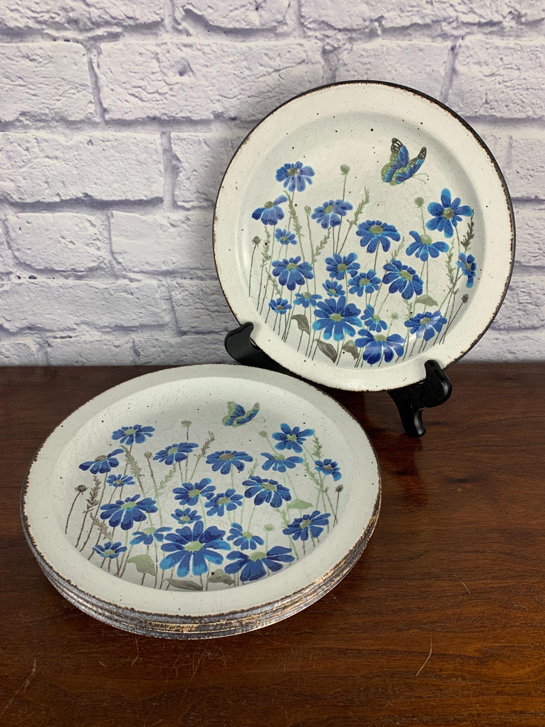 Midwinter Stonehenge Spring Dinner Plates Set of Four Vintage Blue ...