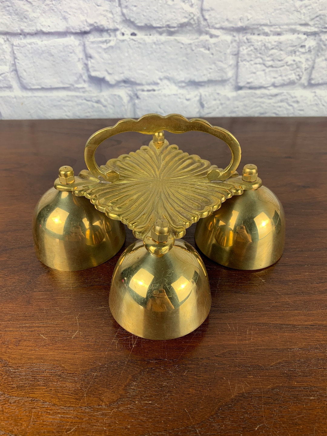 Vintage Sudbury Brass Four Cup Handheld Altar Bell Catholic Mass ...