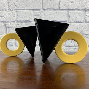 Pair of Prism Mugs by Feltman Langer Black and Yellow Triangular Coffee ...