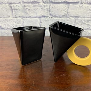 Pair of Prism Mugs by Feltman Langer Black and Yellow Triangular Coffee ...