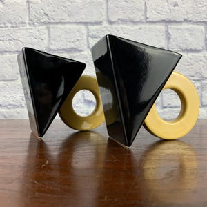 Pair of Prism Mugs by Feltman Langer Black and Yellow Triangular Coffee ...