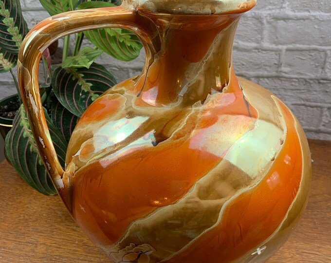 Royal Haeger Pottery Orange, Gold, and White Swirls Mid Century Large ...