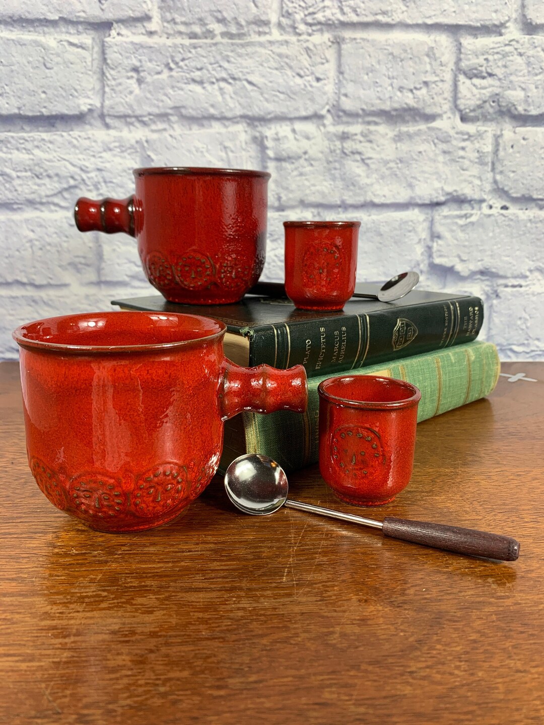 German Ceramic Spiced Rum Mugs With Shot Glasses and Spoons - Etsy