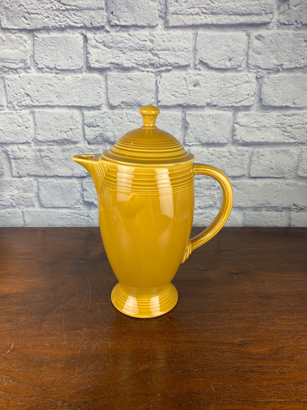 Vintage Fiestaware Ironstone Antique Gold Coffee Server Pot With Lid ...