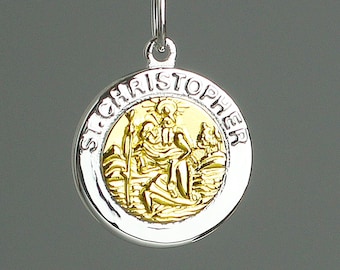 Gold St Christopher Necklace, Personalised - Etsy UK