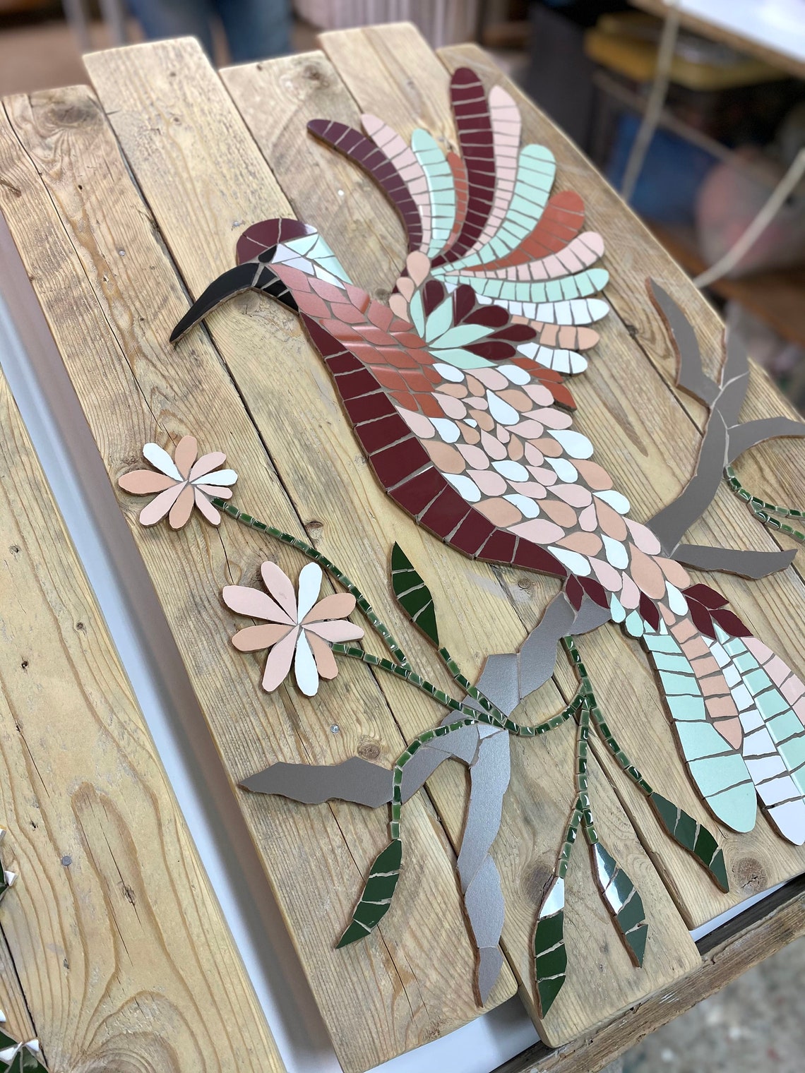 Mosaic Hummingbird Wall Art Hummingbird Wall Tiles Framed - Etsy