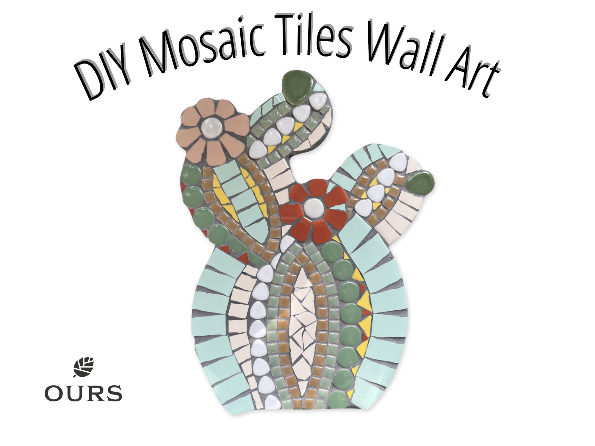 DIY Mosaic Kit for Adults, Mosaic Tile Kits, DIY Cactus Wall Art ...