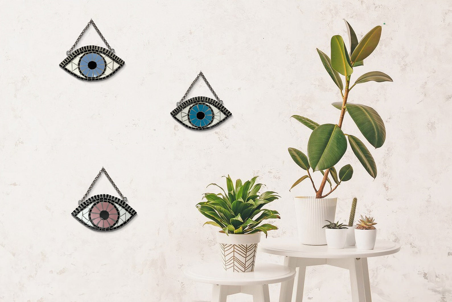 Evil Eye Home Decor, Third Eye Wall Decor, Evil Eye Mosaic Artwork ...