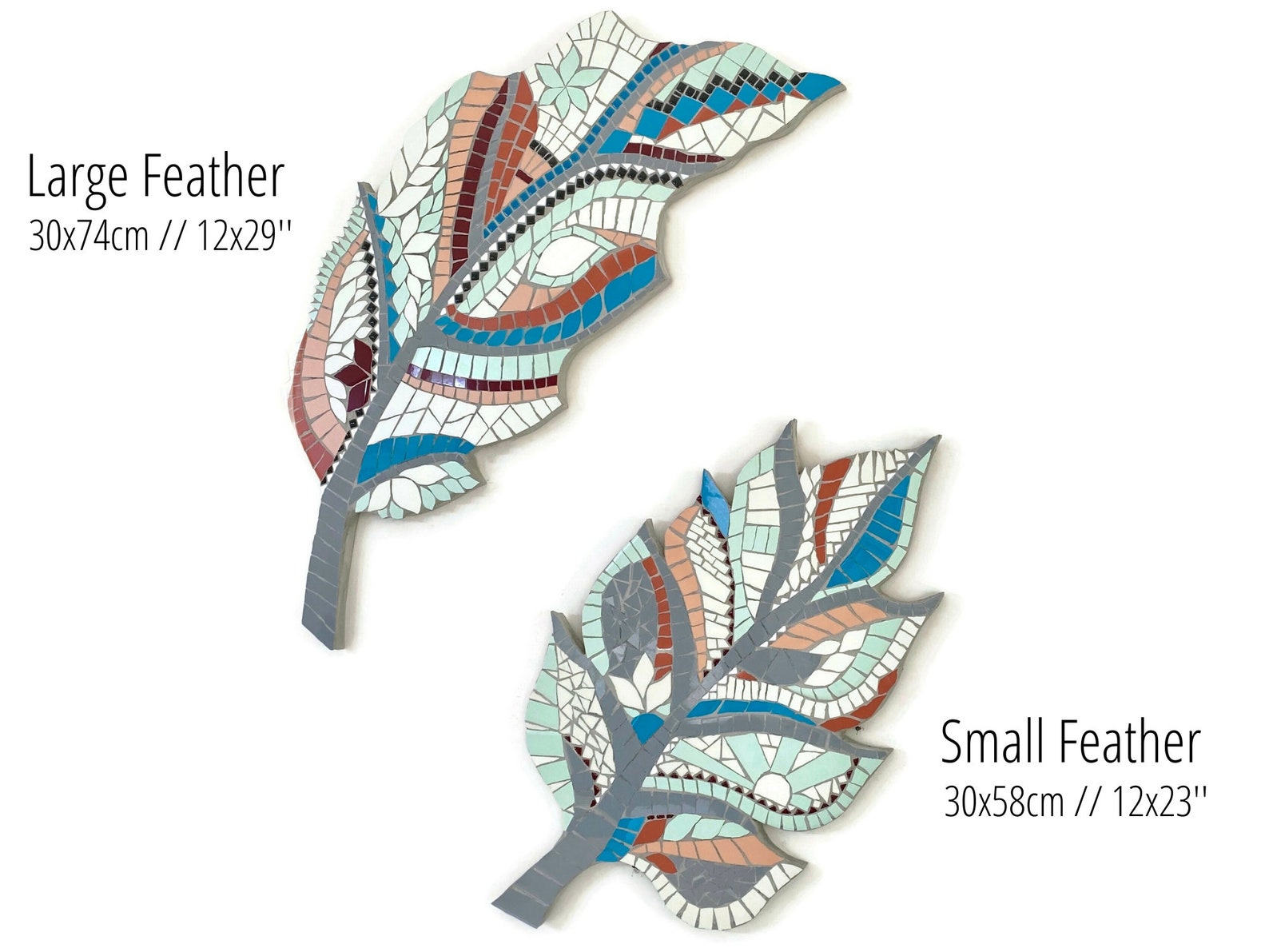 Feather Mosaic Pottery, Feather Mosaic Wall Art, Feather Mosaic Wall ...