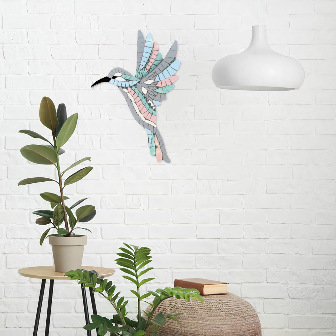 Mosaic Hummingbird Pottery, Mosaic Tile Wall Art, Ceramic Birds for ...