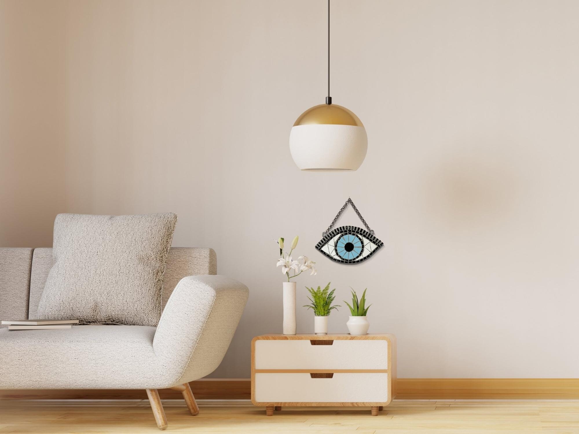 Mosaic Tile Wall Art, Evil Eye Mosaic, Evil Eye Home Decor, Third Eye ...