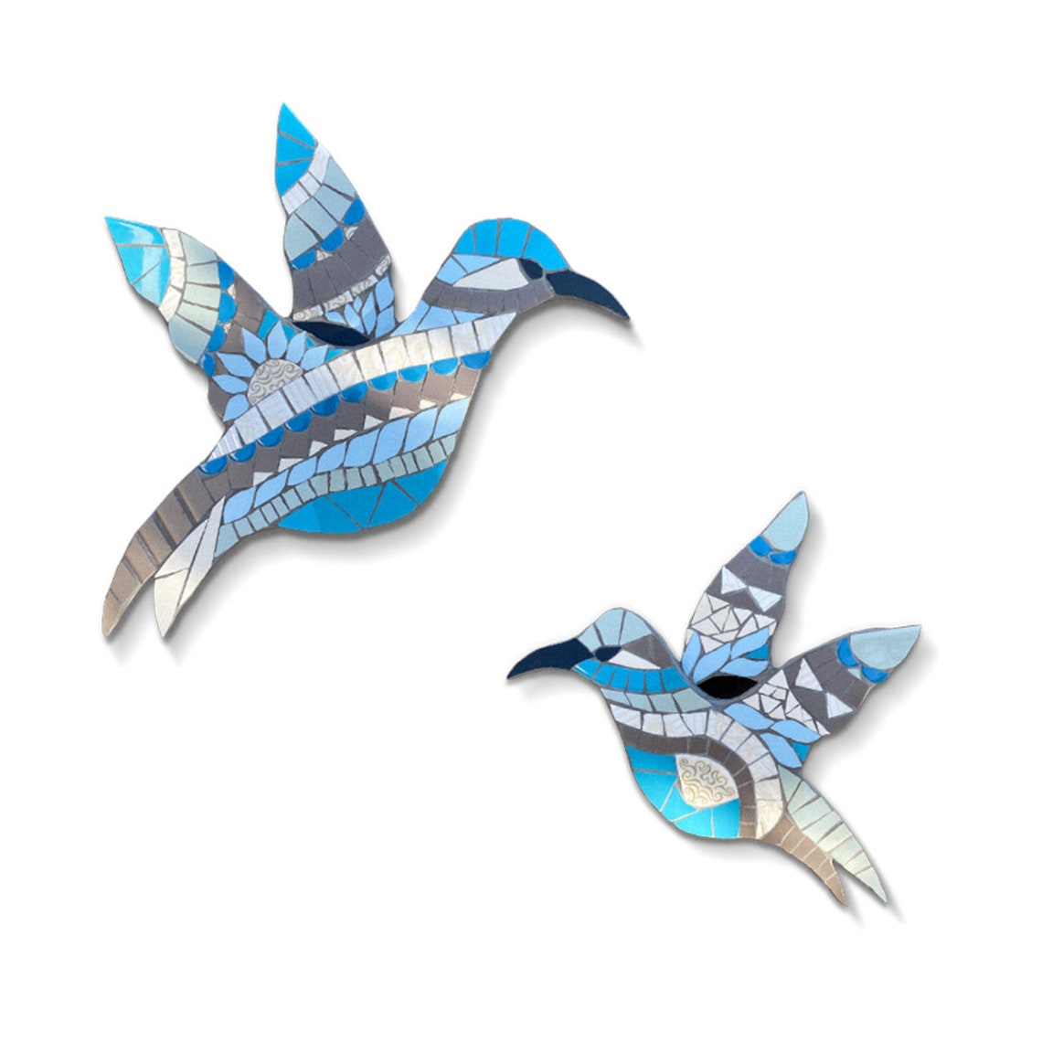 Turquoise Ceramic Wall Art, Ceramic Bird Wall Decor, Ceramic Tile Art ...