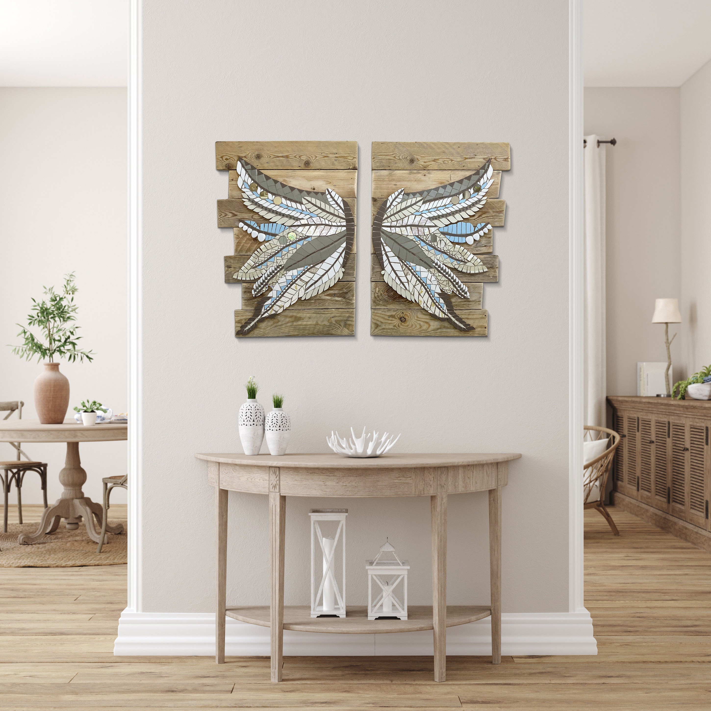 Angle Wings Wall Decor / Mosaic Wall Art / Large Wooden Art - Etsy Canada